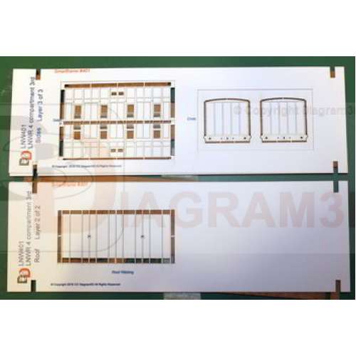 LNWR 4 compartment third class coach